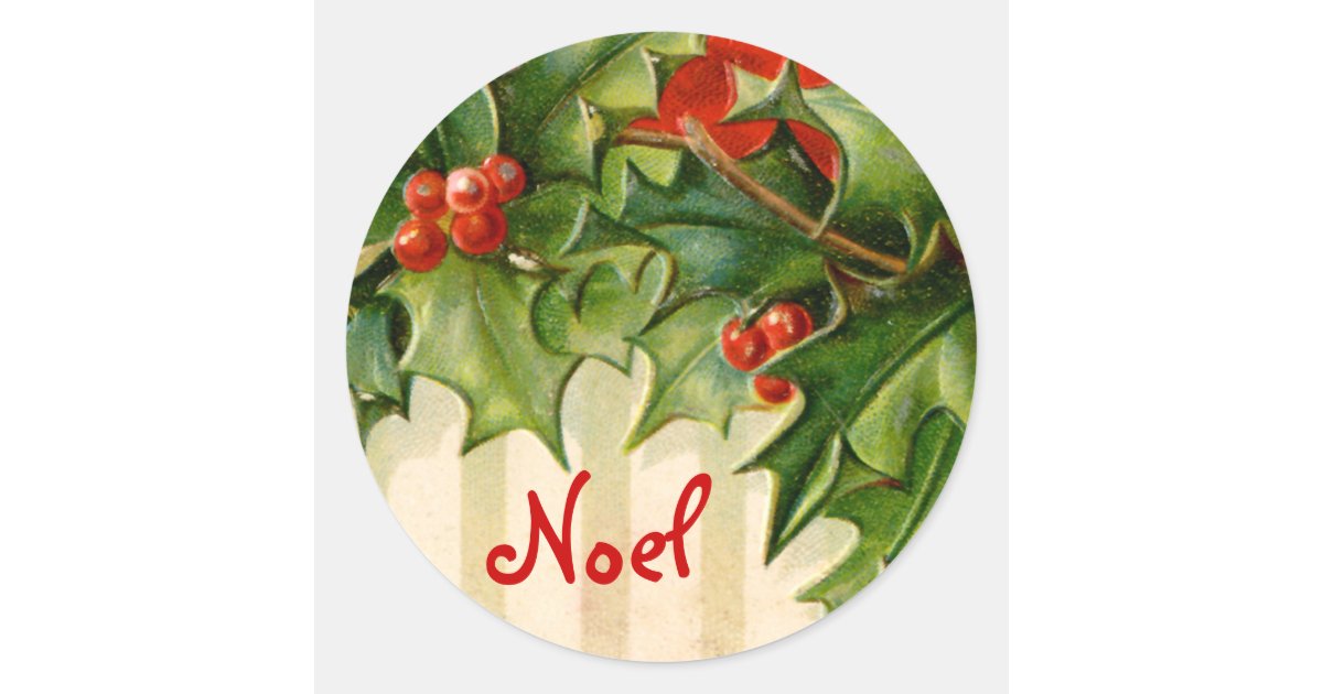 Victorian Noel Christmas sticker | Zazzle