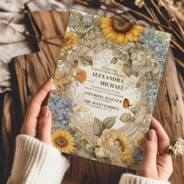 Victorian Ornate Grace Floral Frame Wedding Invitation | Zazzle