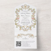Victorian Ornate Grace Floral Wedding QR code All In One Invitation ...