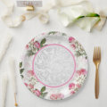 Victorian Party Tableware Pink Floral Paper Plate | Zazzle