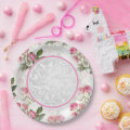 Victorian Party Tableware Pink Floral Paper Plate | Zazzle