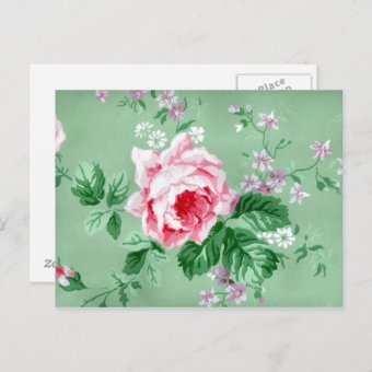 Victorian Pink Roses Postcard | Zazzle