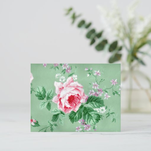 Victorian Pink Roses Postcard | Zazzle