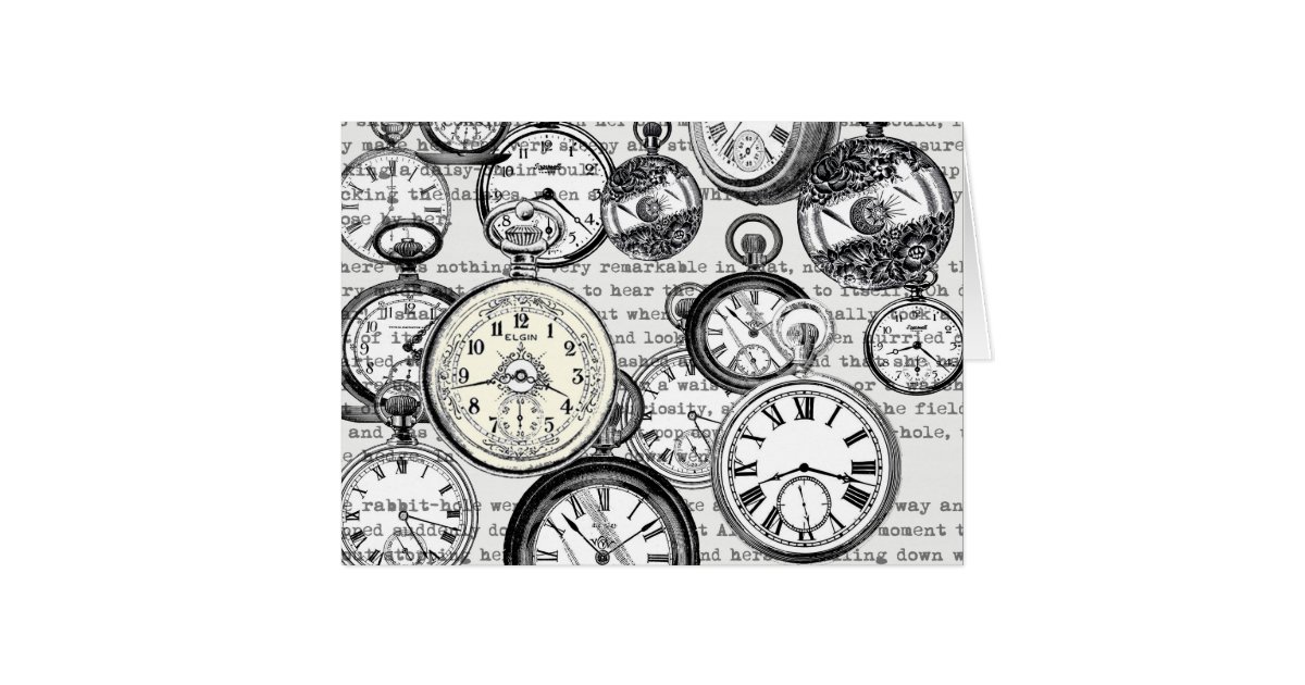 Victorian Pocket Watch Collage Alice in Wonderland | Zazzle