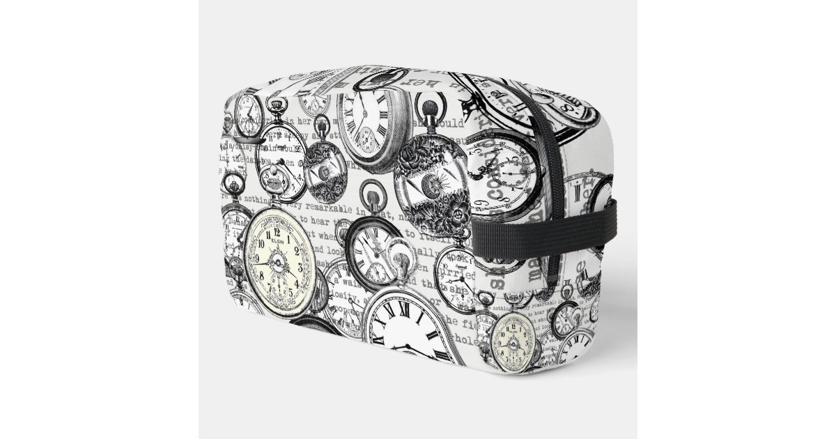 Victorian Pocket Watch Collage Alice in Wonderland Dopp Kit | Zazzle