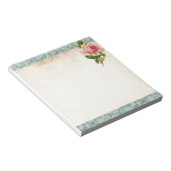Victorian Rose and Damask Notepad | Zazzle