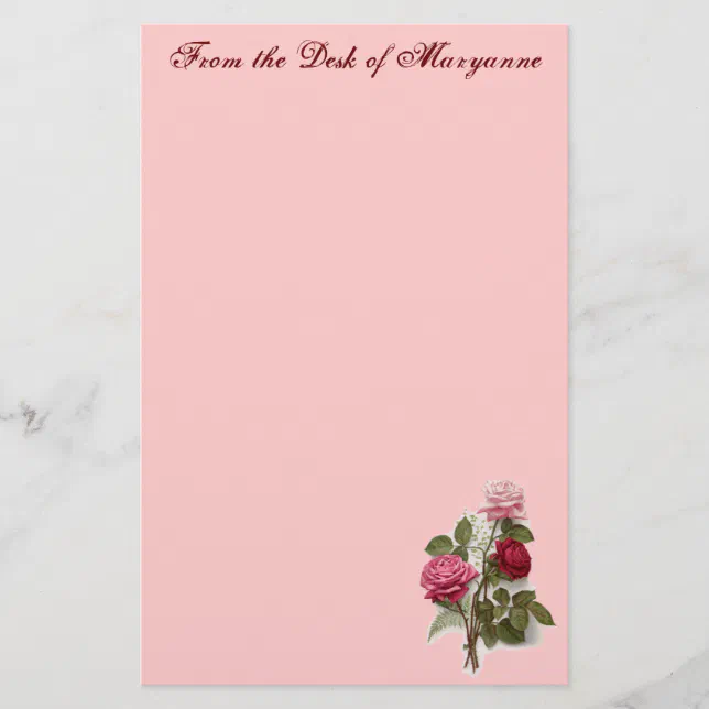 Victorian Rose custom stationary Stationery | Zazzle