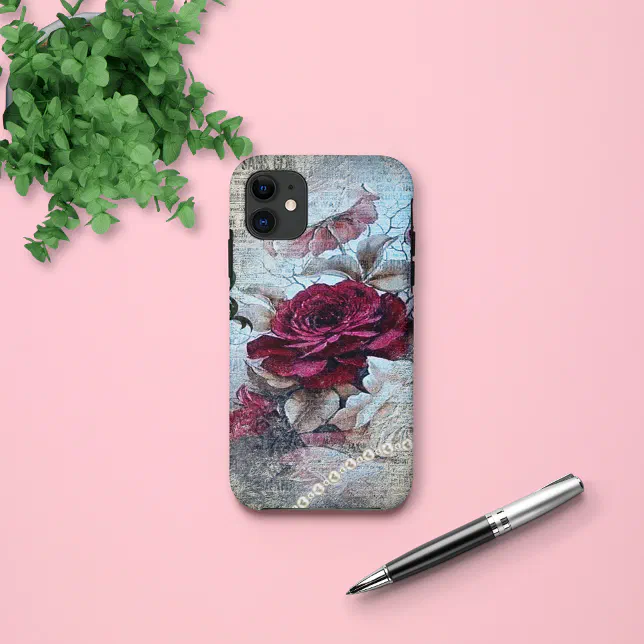 Victorian Rose Ephemera Case-Mate iPhone Case | Zazzle