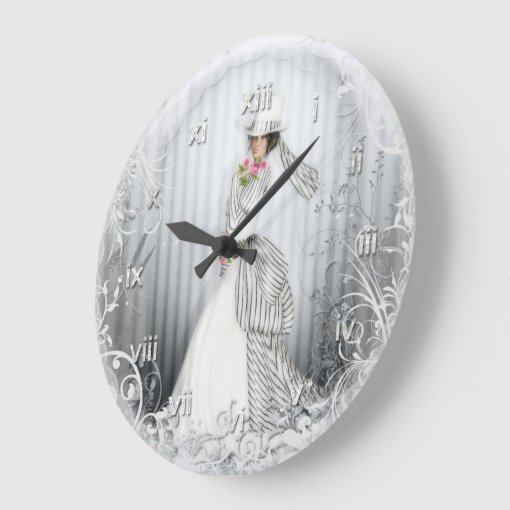 Victorian Rose Full Wall Clock | Zazzle