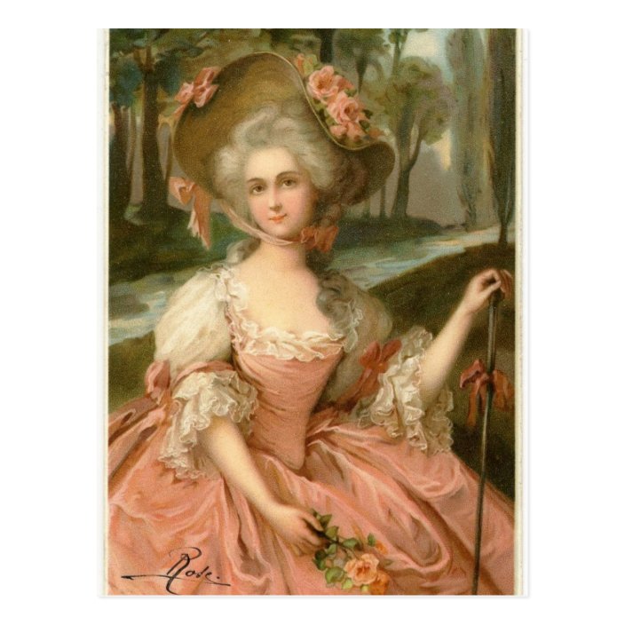 Victorian Rose Lady Postcard | Zazzle.com