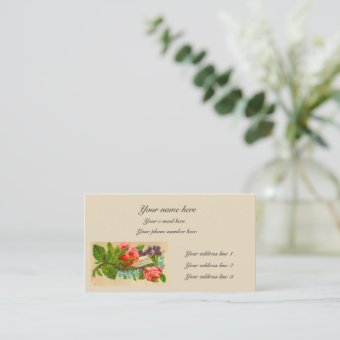 Victorian roses calling card | Zazzle