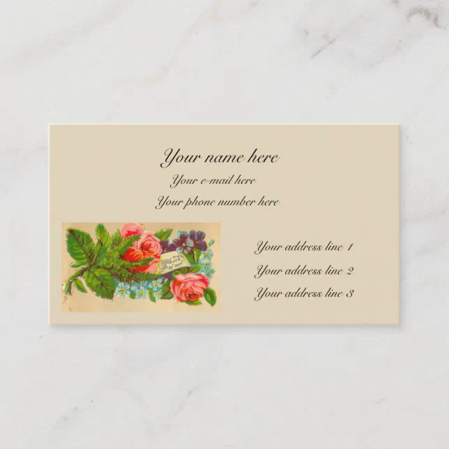 Victorian roses calling card | Zazzle