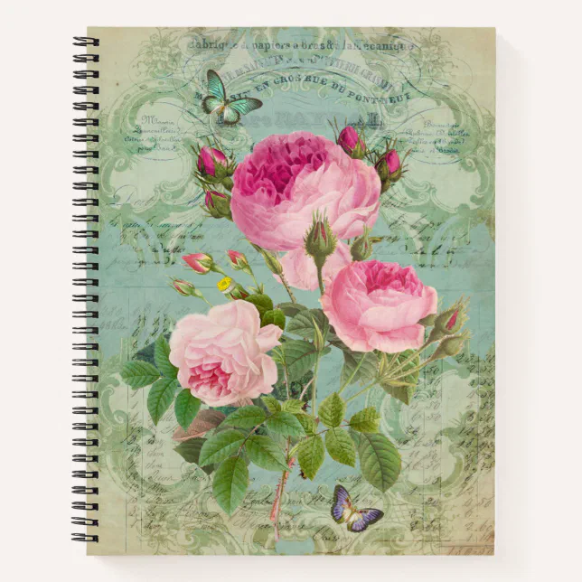 Victorian Roses Shabby Chic Style Notebook | Zazzle