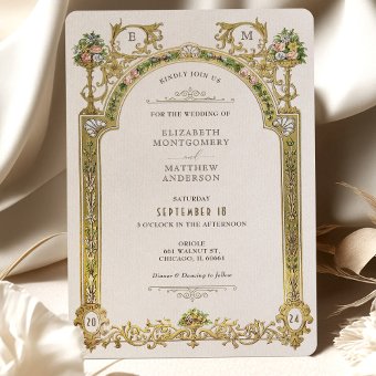 Victorian Royal Elegance Wedding Invitations | Zazzle