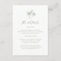 Victorian Sage Green Toile Wedding Details Enclosure Card | Zazzle