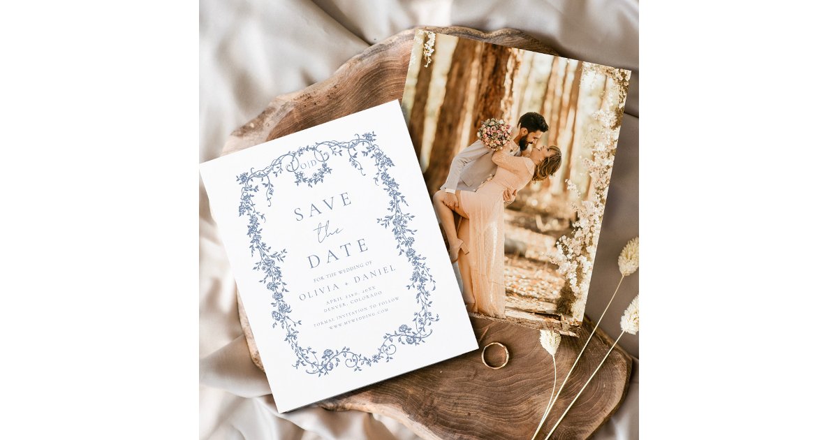 Victorian Save the Date Photo French Wedding Flyer | Zazzle