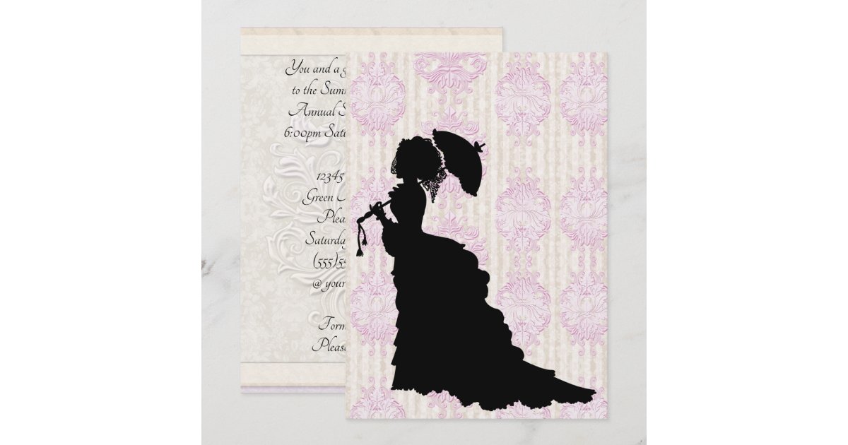 Victorian Silhouette Debutante Ball Invitation | Zazzle