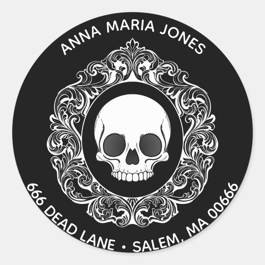 Victorian Skull Address Label | Zazzle