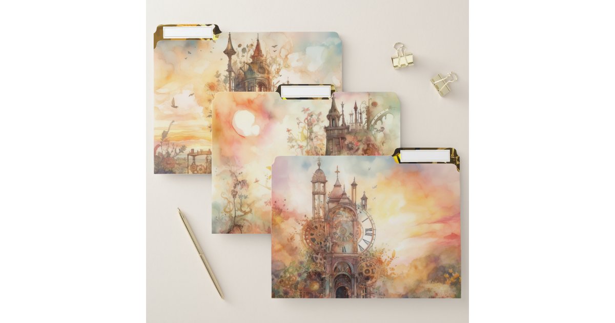 Victorian Steampunk File Folders | Zazzle