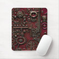 Victorian Steampunk Gear Burgundy Red Mouse Pad | Zazzle