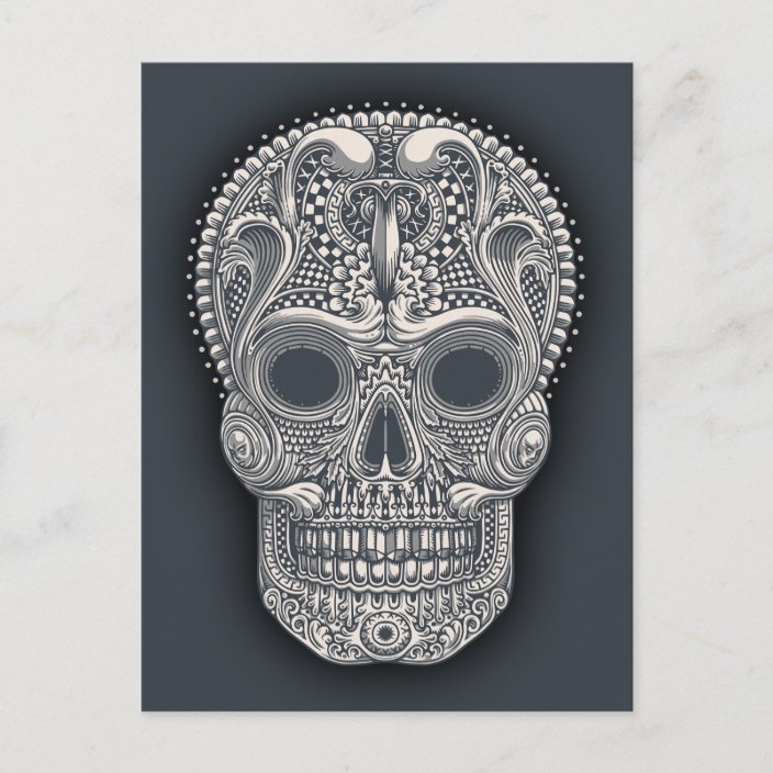 Victorian Sugar Skull Postcard | Zazzle.com