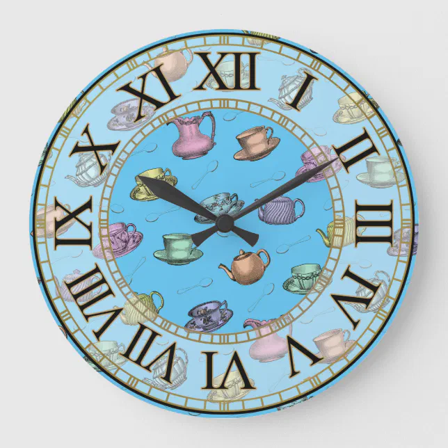 Victorian Tea Time Large Clock | Zazzle