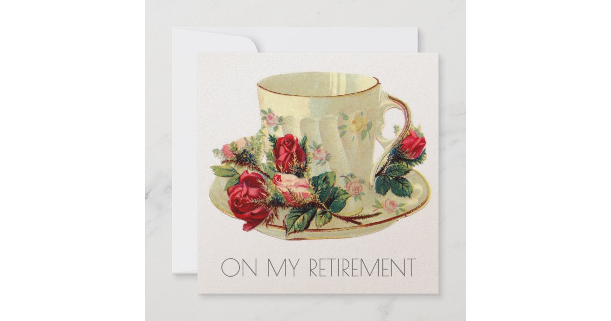 VICTORIAN TEACUP RETIREMENT PARTY INVITATION CARD | Zazzle