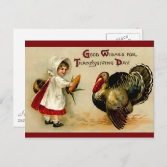 Victorian Thanksgiving Postcard | Zazzle