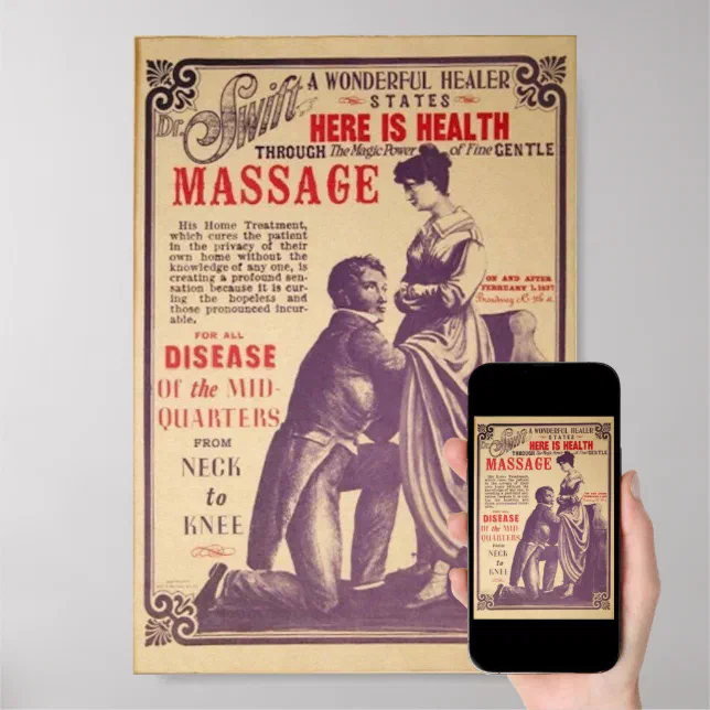 Victorian treatment female hysteria illustration poster | Zazzle