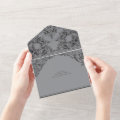 Victorian Until Death Black & Gray Wedding Dinner All In One Invitation ...