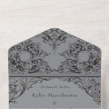 Victorian Until Death Black & Gray Wedding Dinner All In One Invitation ...