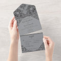 Victorian Until Death Black & Gray Wedding Dinner All In One Invitation ...