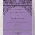 Victorian Until Death Black Purple Wedding Dinner All In One Invitation ...