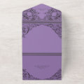 Victorian Until Death Black Purple Wedding Dinner All In One Invitation ...