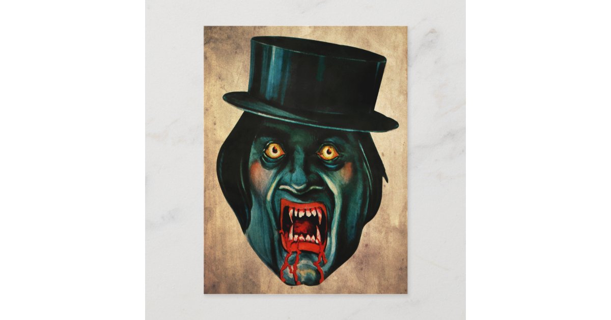 Victorian Vampire Face Postcard | Zazzle