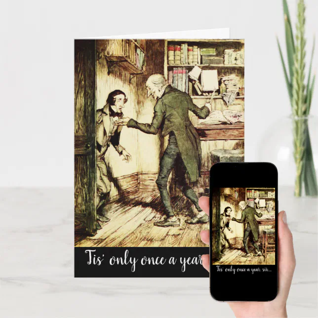 Victorian Vintage Christmas Carol Scrooge Card | Zazzle