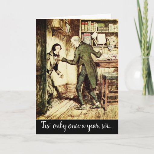 Victorian Vintage Christmas Carol Scrooge Card | Zazzle