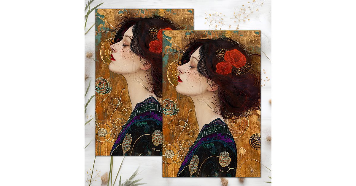 VICTORIAN VINTAGE LADY DECOUPAGE TISSUE PAPER | Zazzle