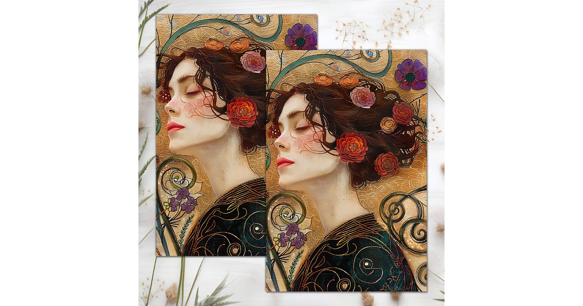 VICTORIAN VINTAGE LADY DECOUPAGE TISSUE PAPER | Zazzle