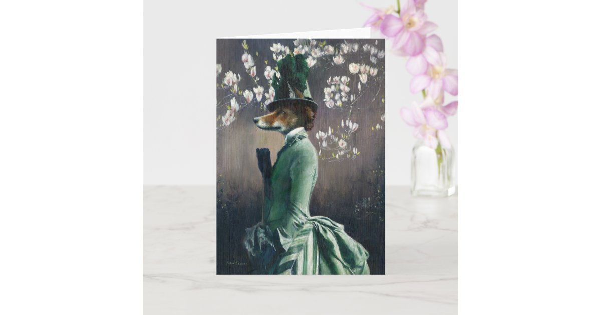 Victorian Vixen Greetings Card | Zazzle