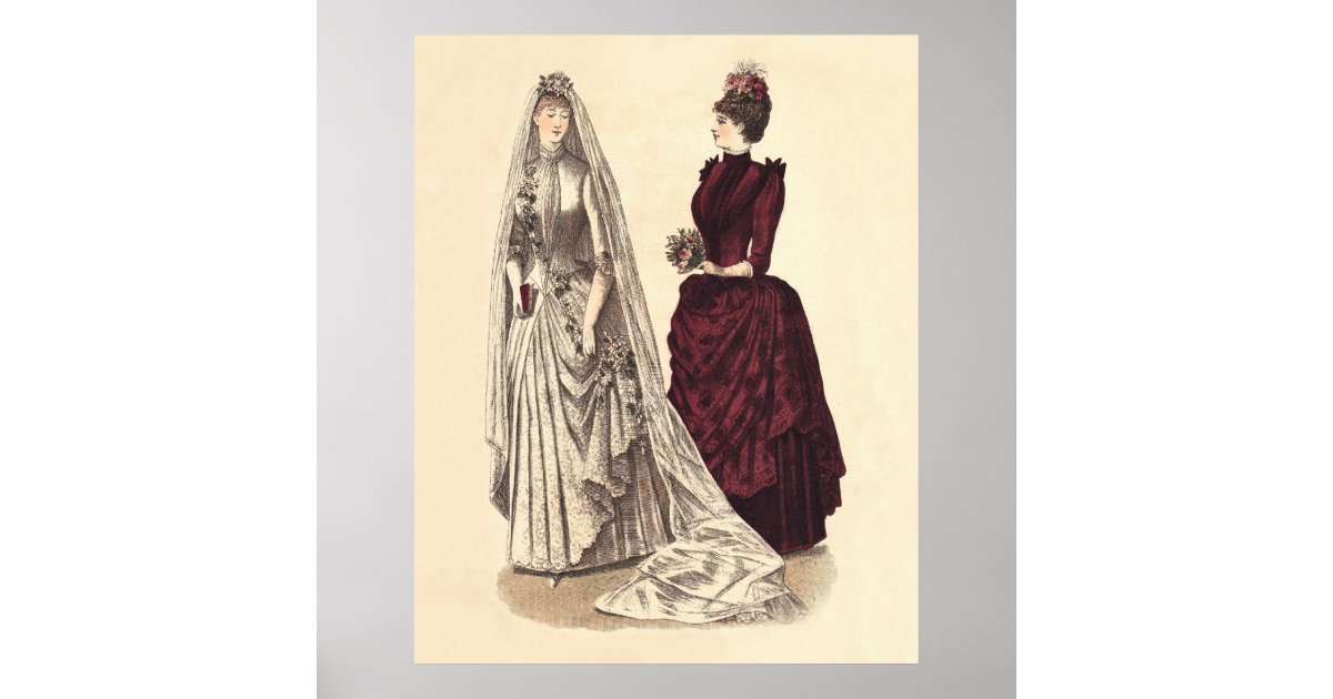 Victorian wedding gown poster | Zazzle