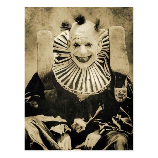 Victorian Weird Creepy Clown Smiling Postcard | Zazzle.com