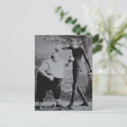Victorian Weird Fat and Skinny Boxer Postcard | Zazzle