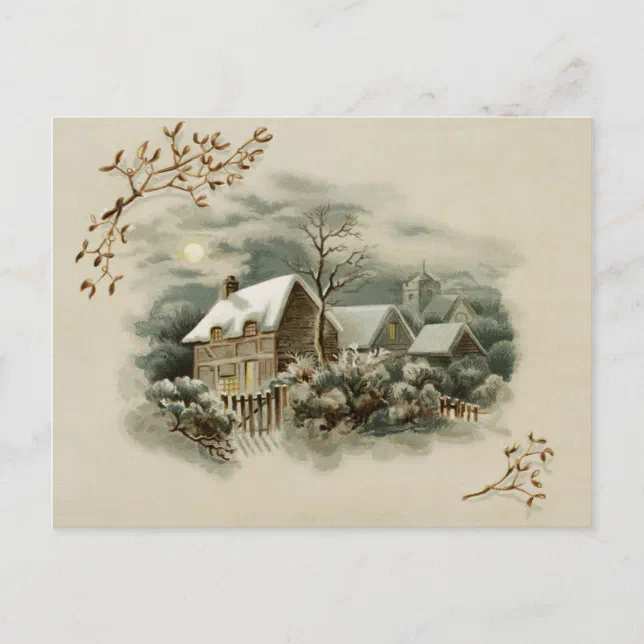 Victorian Winter Scene Postcard | Zazzle