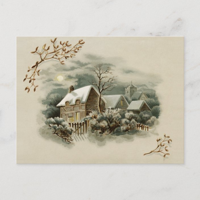 Victorian Winter Scene Postcard | Zazzle.com