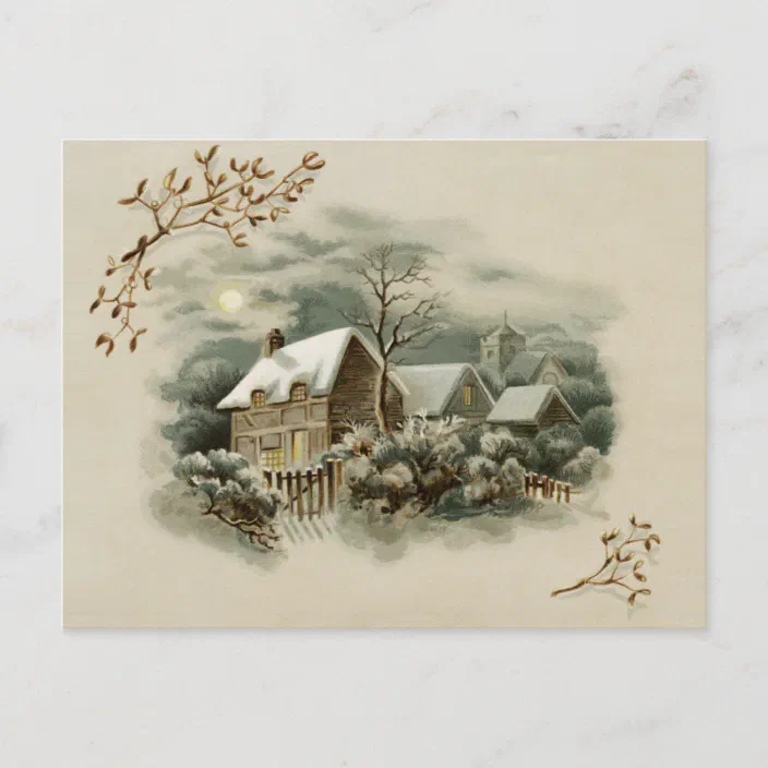 Victorian Winter Scene Postcard | Zazzle