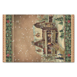 Victorian Winter Scene Tissue Paper | Zazzle