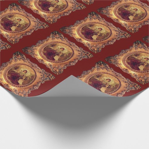 Victorian woman in elegant Victorian frame Wrapping Paper | Zazzle