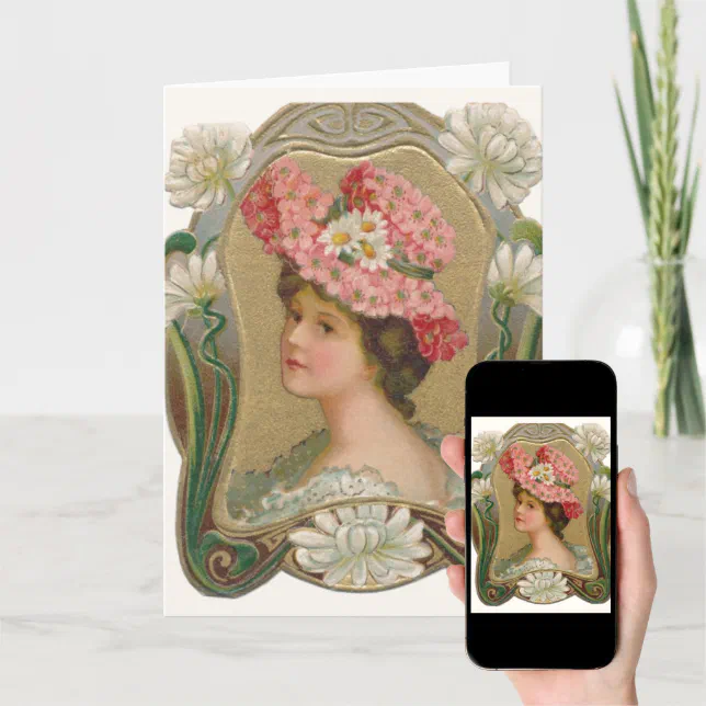 Victorian Woman Note Card | Zazzle
