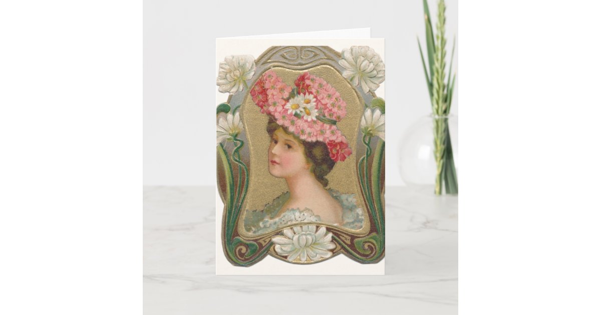 Victorian Woman Note Card | Zazzle